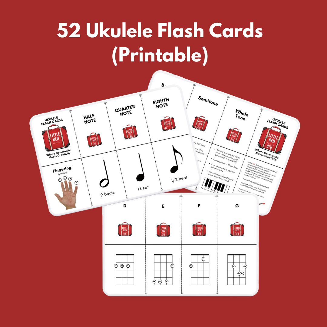 Ukulele Flashcards (Printable) - Amor Umbrella